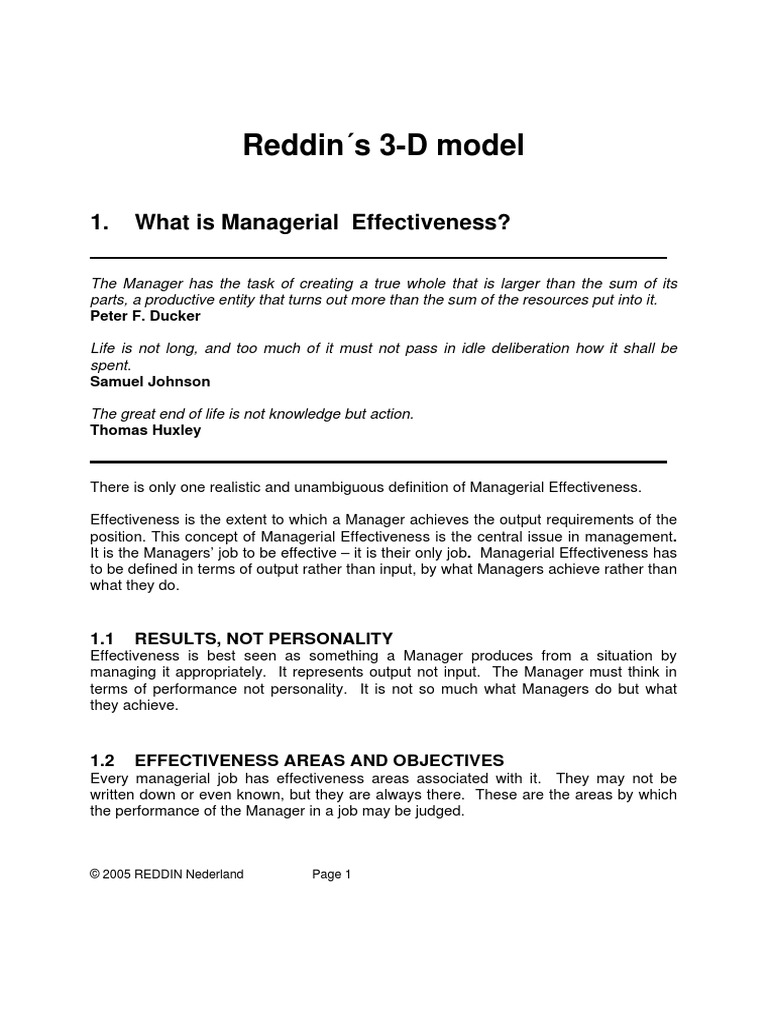 Reddin 3D Model | Cognition | Psychology & Cognitive Science