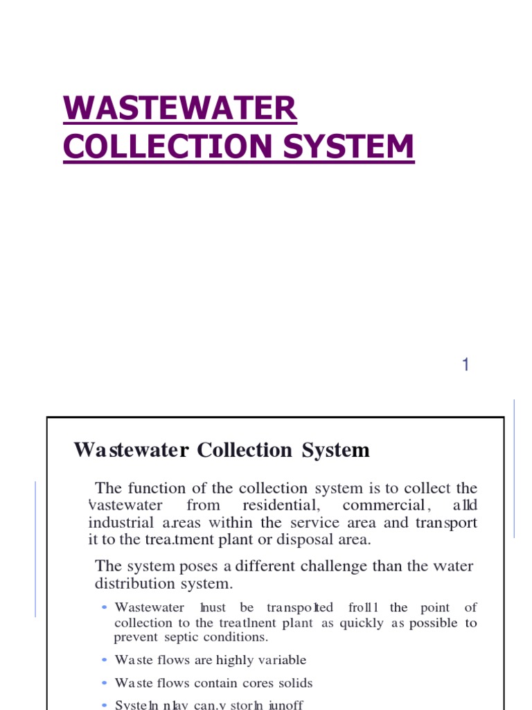 Wastewater Collection Systems 1 | PDF | Sanitary Sewer | Chemical ...