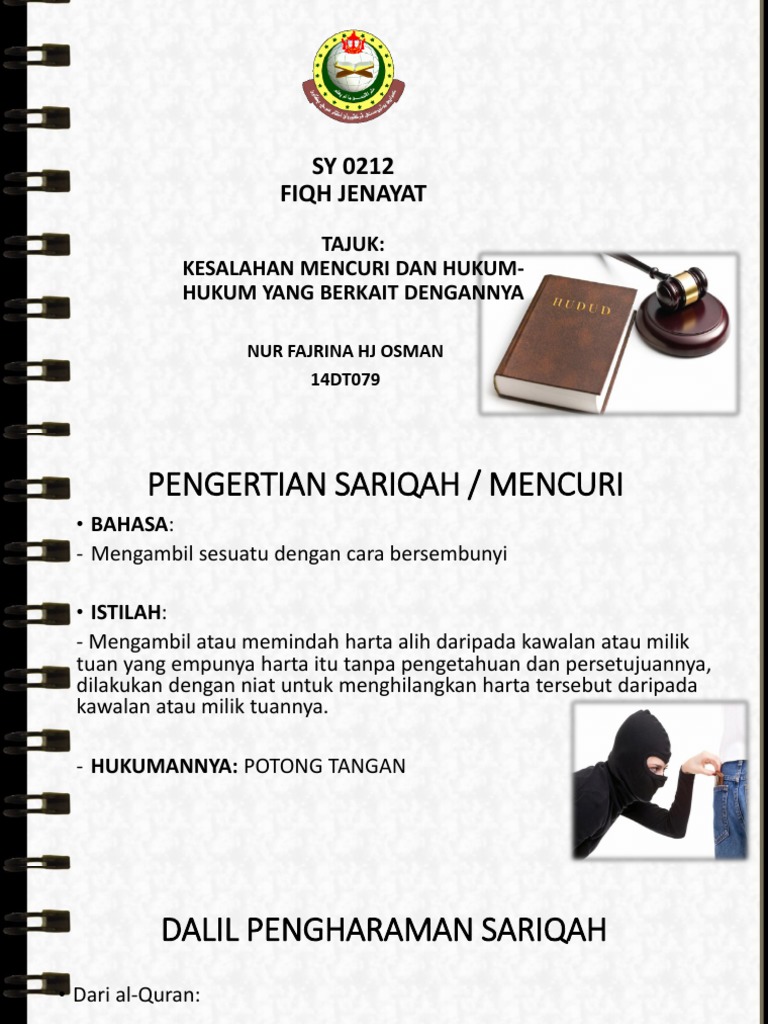 Kesalaham Mencuri (Sariqah) Dan Hukuman Yang Berkait Dengannya | PDF
