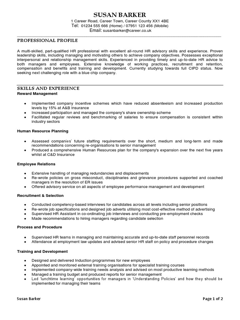 Functional CV Template | PDF | Human Resource Management | Employment