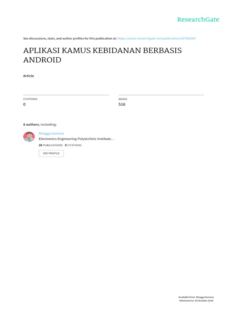 Aplikasi Kamus Kebidanan Berbasis Android | PDF