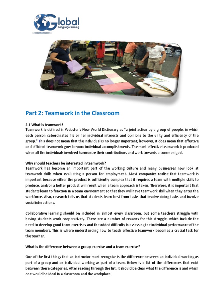 Part 2: Teamwork in The Classroom | PDF | Action (Philosophy) | Psychology