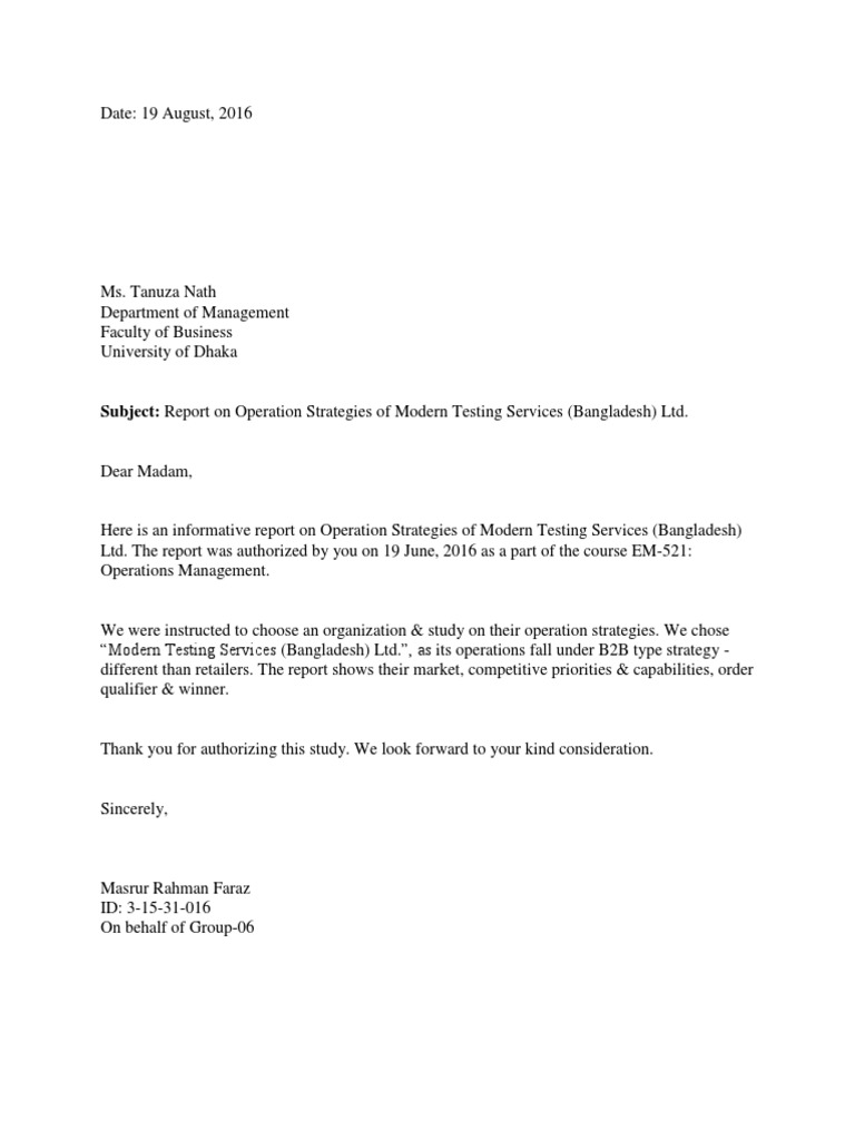 Letter of Transmitter | PDF