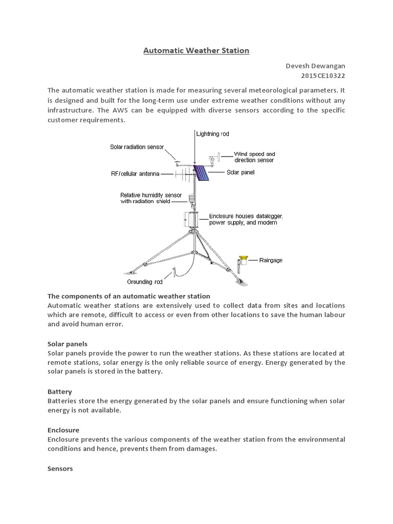 Lab Report 1, Automatic Weather System | PDF | Solar Panel | Weather