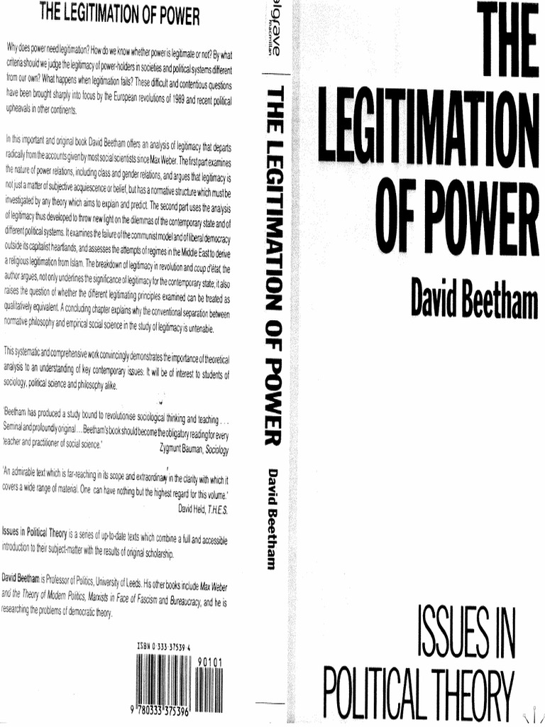 (David Beetham) The Legitimation of Power | PDF | Legitimacy (Political ...