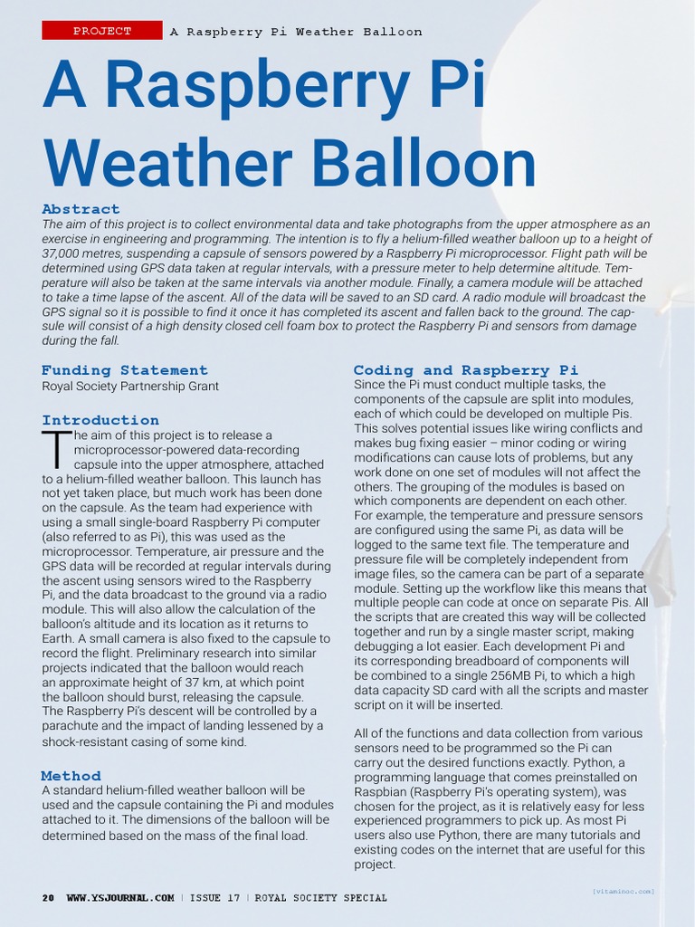 Raspberry Pi Weather Balloon Project | PDF | Raspberry Pi | Transmitter