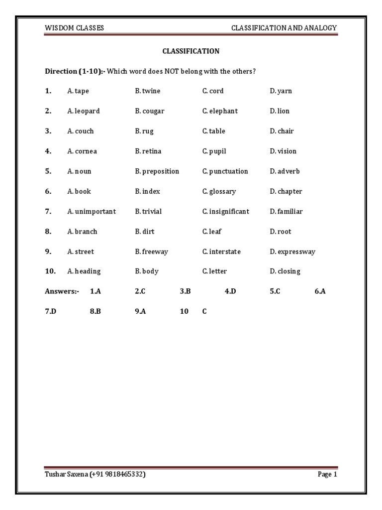 Classifiation | PDF | Nature