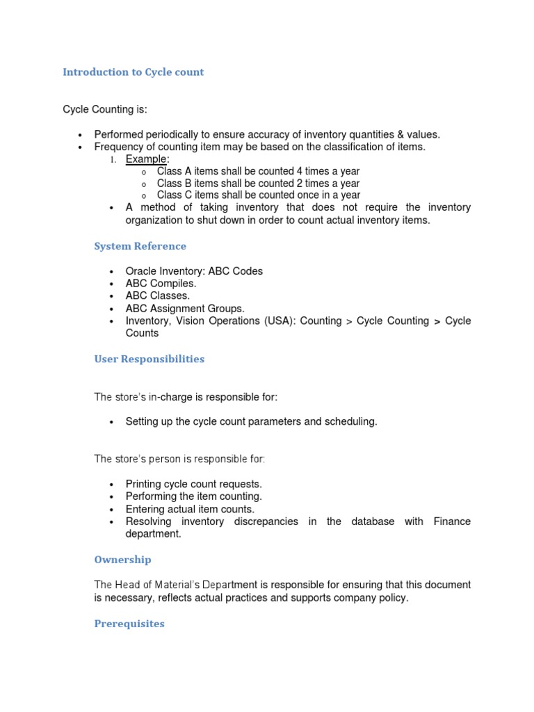 An Effective Guide to Cycle Counting | PDF | Inventory | Computing