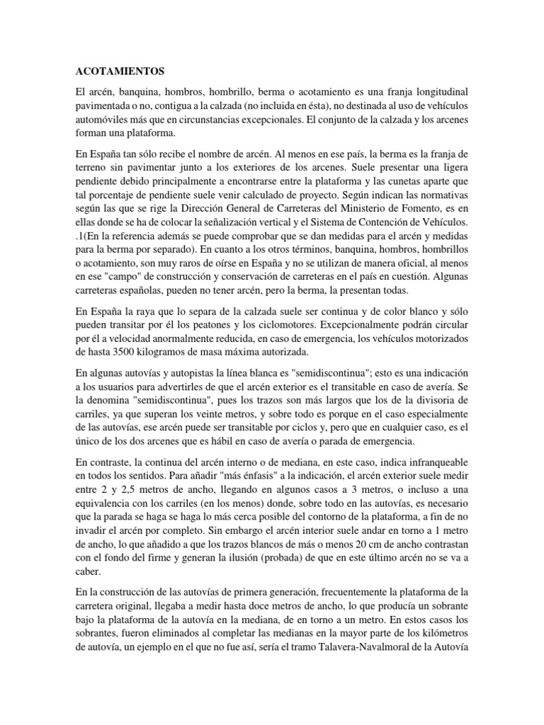 Acotamientos | PDF | Infraestructura | Infraestructura vial
