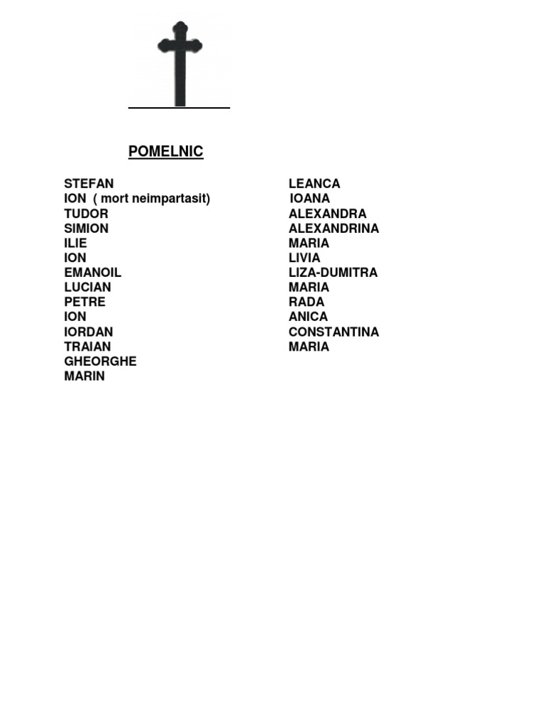 Pomelnic Pt. Mama Soacra | PDF