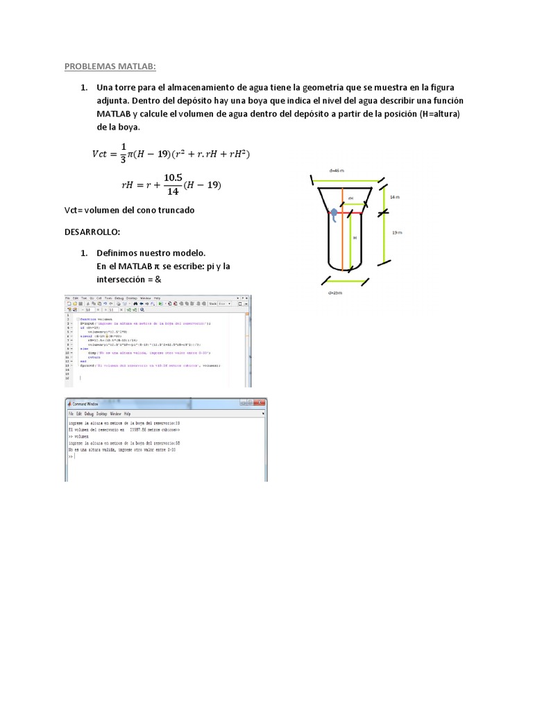 Volumen Cono Truncado-Matlab