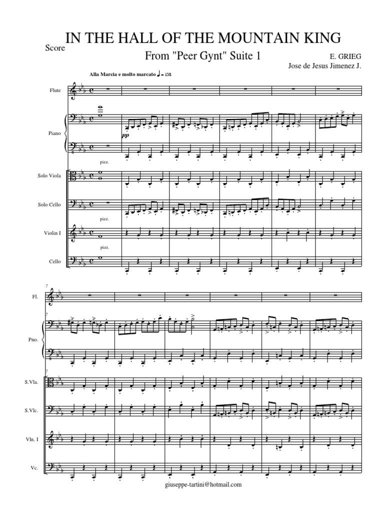 In The Hall Mountain King | PDF | Continuous Pitch Instruments | String ...