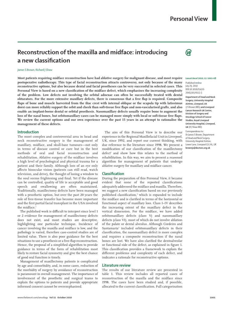 New Classification for Maxillary Defects | PDF | Dental Implant ...