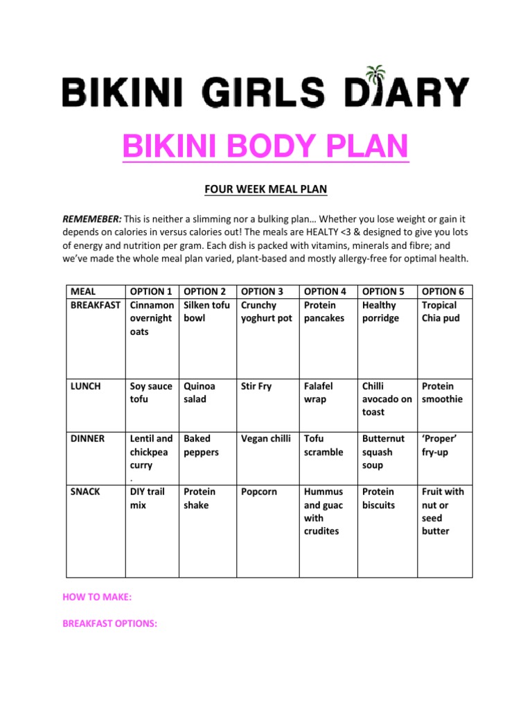 Bikini Girls Bikini Body Plan | PDF | Tofu | Veganism