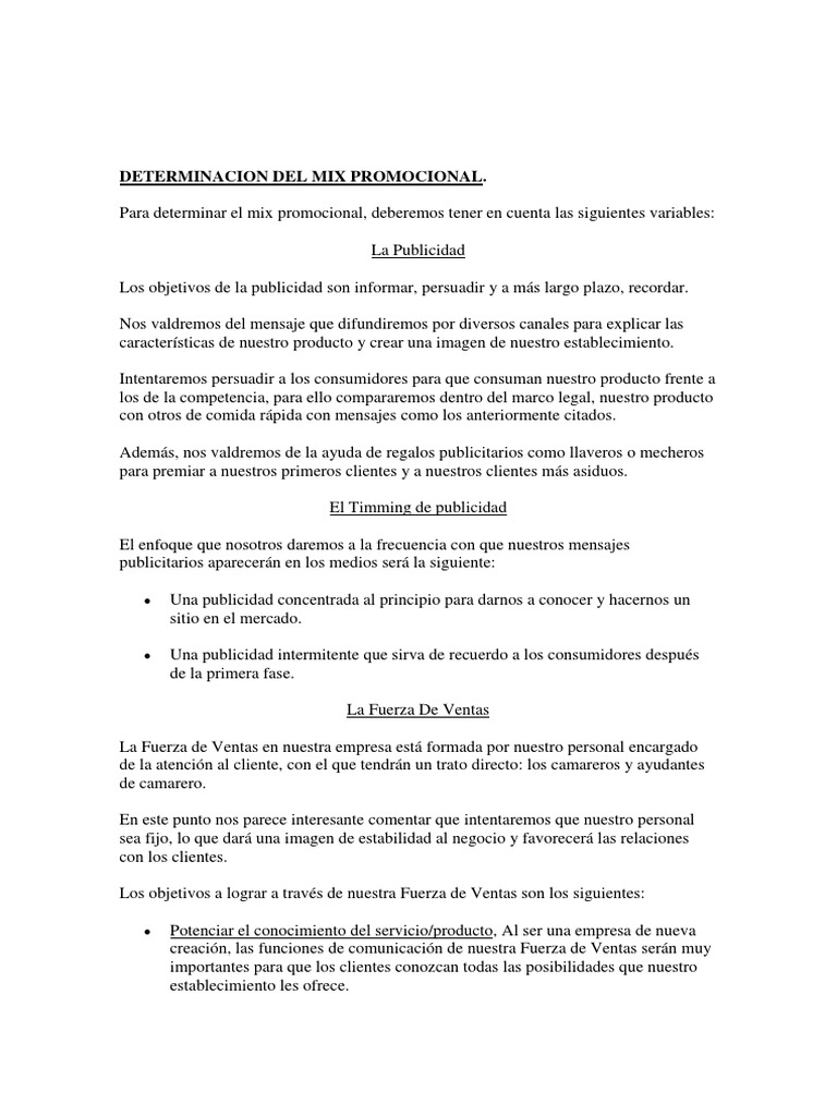 Estrategias para un Mix Promocional Efectivo | PDF | Publicidad ...