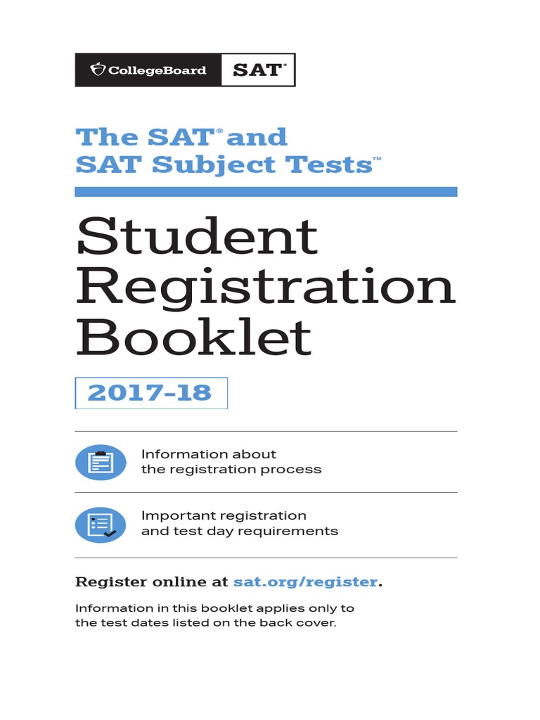 pdf-sat-registration-booklet-students | Sat | Test (Assessment)