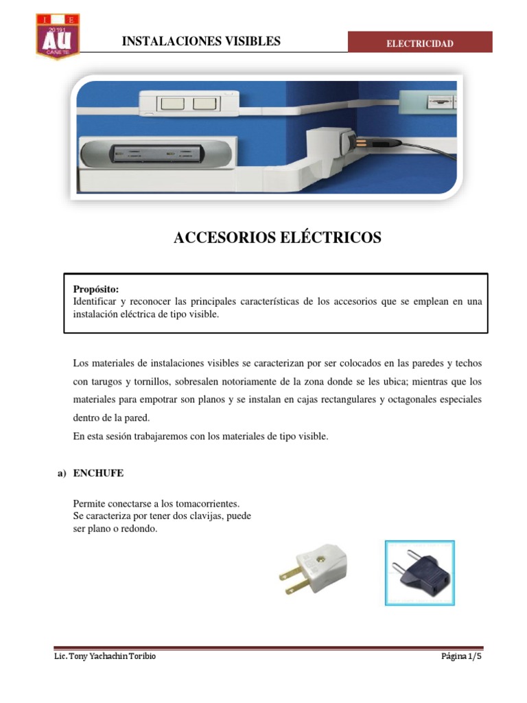 Accesorios Eléctricos para Instalaciones Visibles | PDF | Enchufes y ...