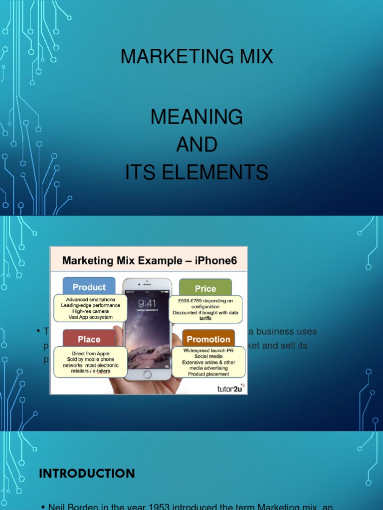 Marketing Mix: Meaning AND Its Elements | PDF | Promotion (Marketing ...