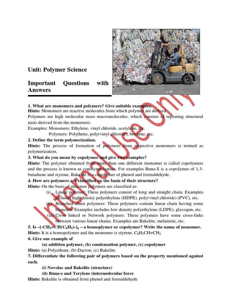Polymer Science PDF | PDF | Copolymer | Polymers