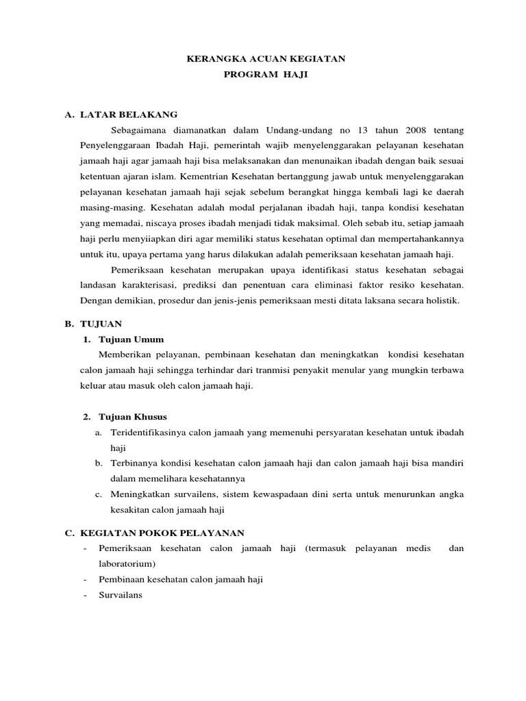 KAK Program Haji | PDF