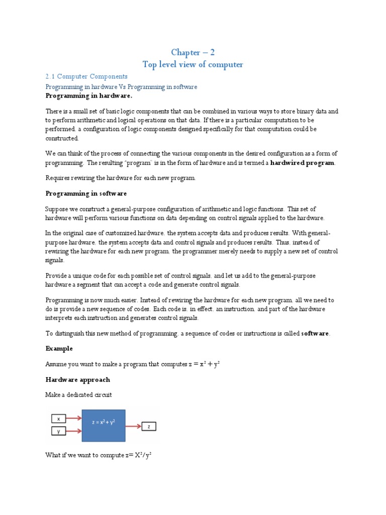 Lecture Note - Top Level View of Computer | PDF | Central Processing ...