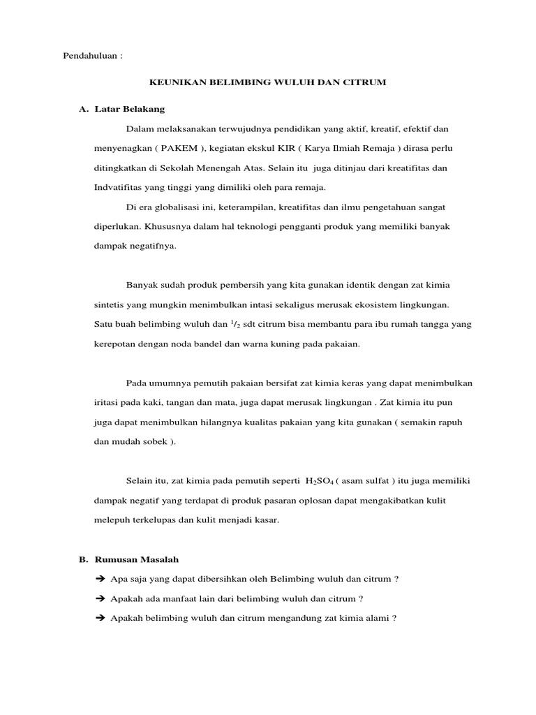Keunikan Belimbing Wuluh Dan Citrum | PDF