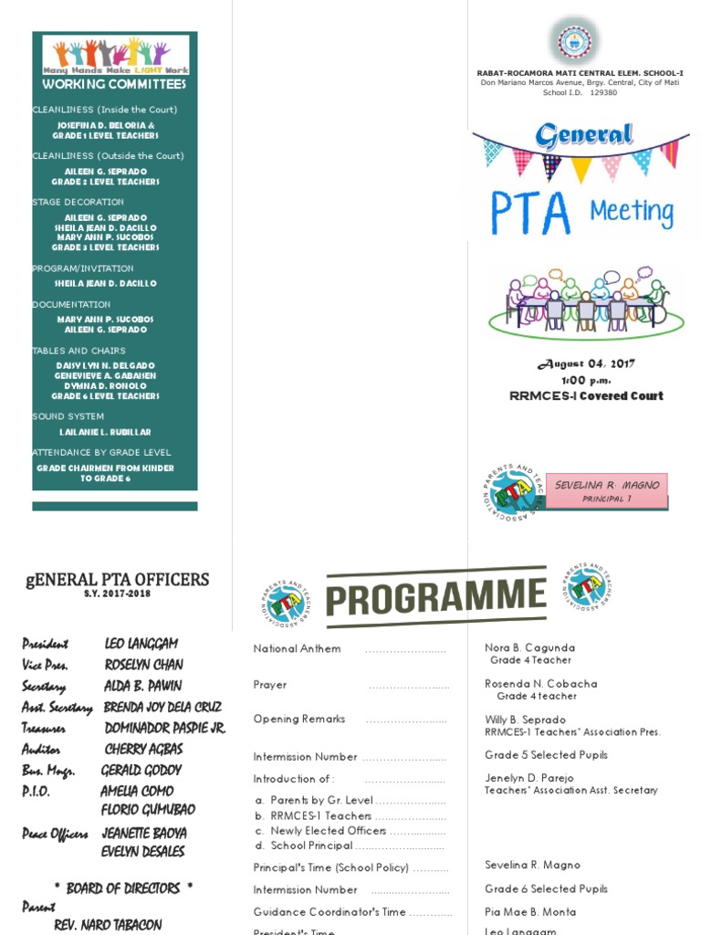 Pta Meeting Program | PDF