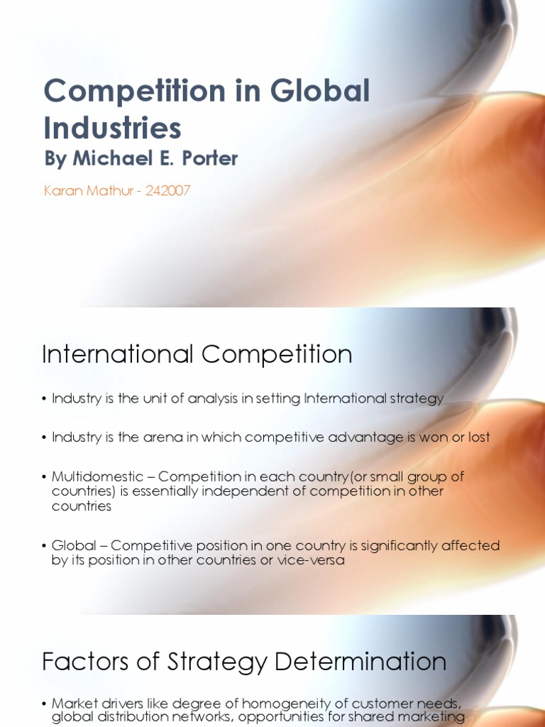 Global Competition in Industries | PDF | Competitive Advantage ...