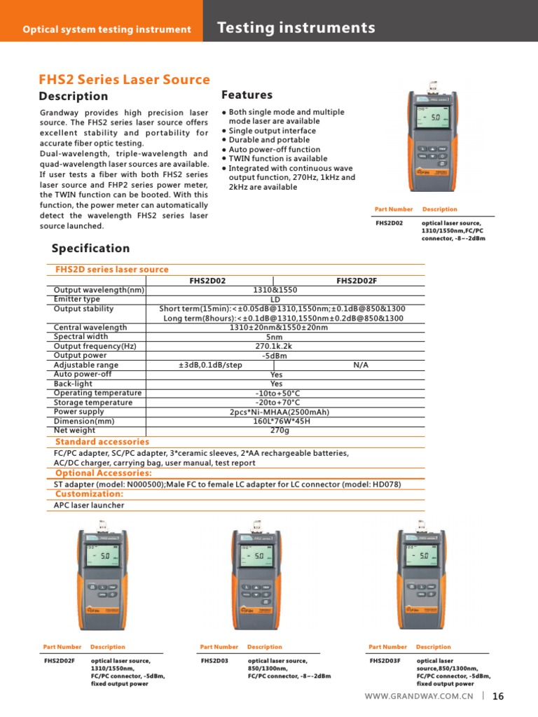 Grandway Fhs2q01f Light Source | PDF | Power Supply | Laser