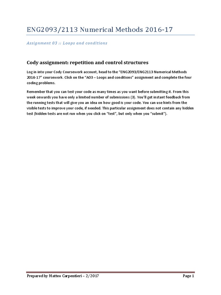 A03 - Loops and Conditions | PDF