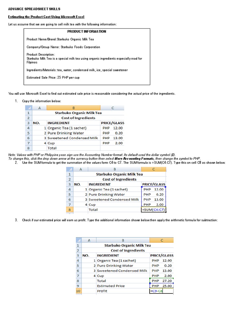 Advance Spreadsheet Skills | PDF | Microsoft Excel | Spreadsheet