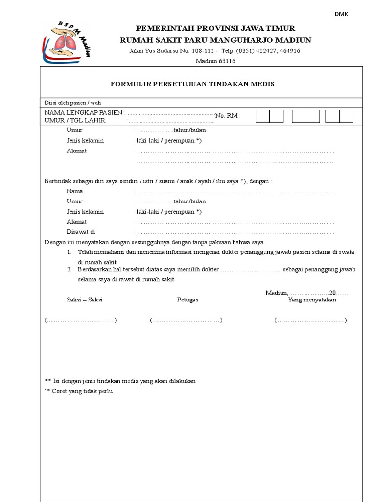 Formulir Tindakan Medis | PDF