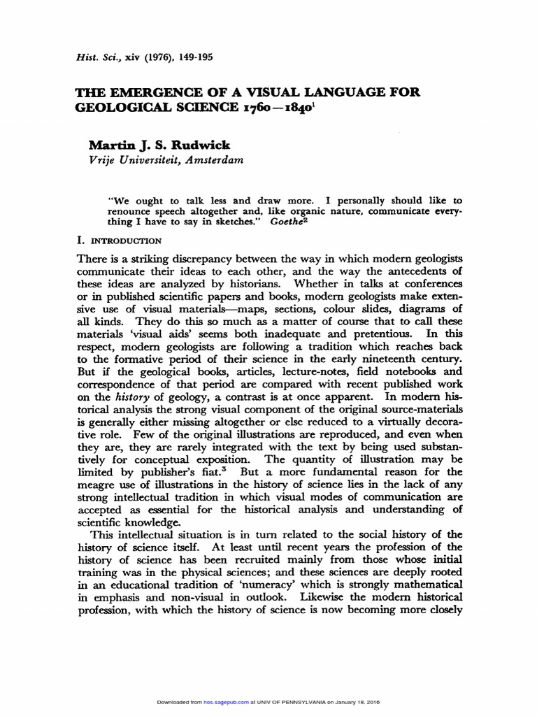 Rudwick1976 Visual Language Geological Science | PDF | Map ...