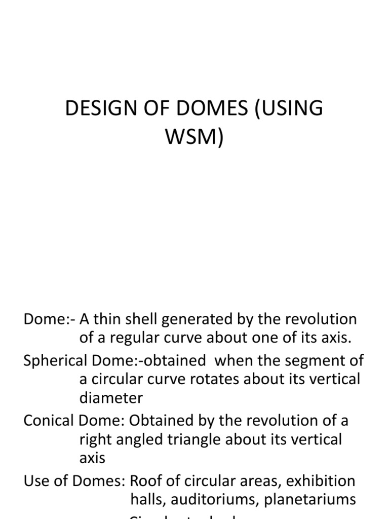 Design of Domes | PDF | Dome | Sphere