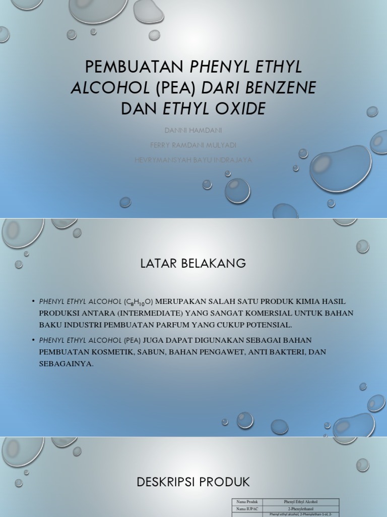 Pembuatan Phenyl Ethyl Alcohol (Pea) | PDF