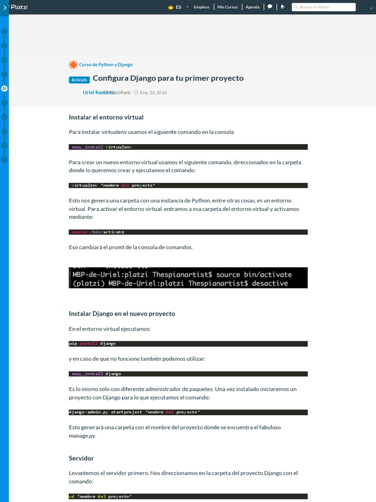 Configura Django para Tu Primer Proyecto en Curso de Python y Django | PDF | Microsoft Windows ...
