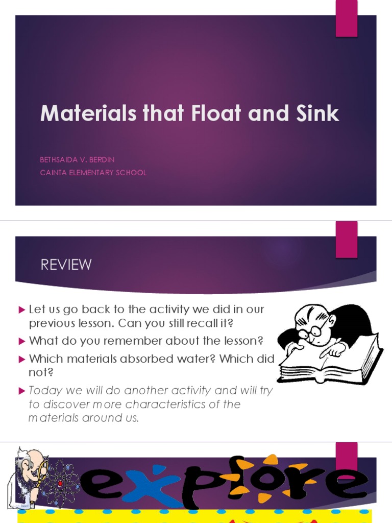 Lesson 2 - Materials That Float and Sink | PDF | Buoyancy | Nature