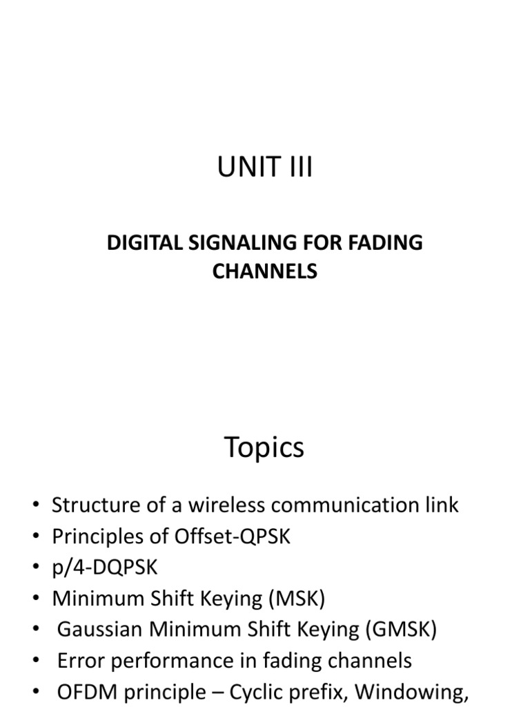 WC PPT Unit III | PDF | Modulation | Orthogonal Frequency Division Multiplexing