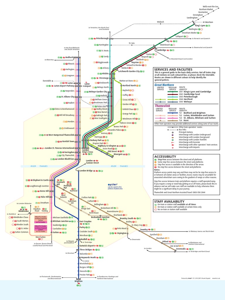 Great Northern and Thameslink Route Map | Download Free PDF ...