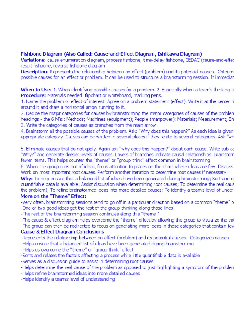 Cause & Effect Diagram 2 | PDF | Causality | Brainstorming