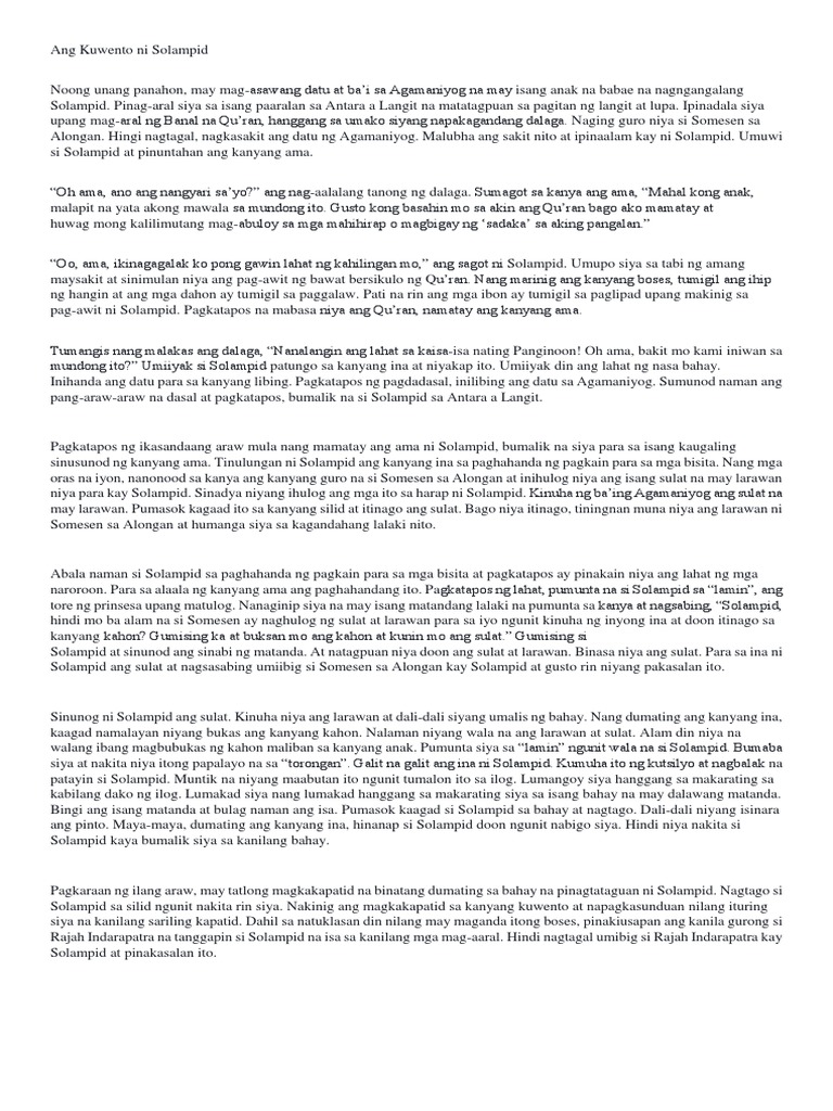 Ang Kuwento Ni Solampid | PDF