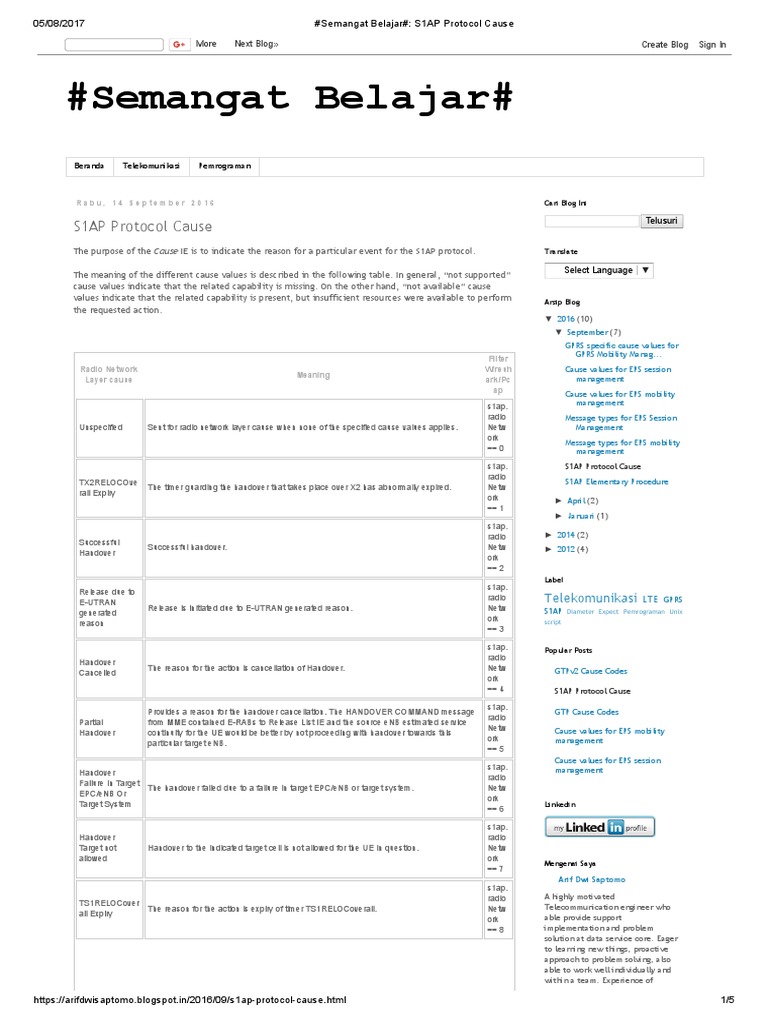 S1AP Protocol Cause | PDF | Communications Protocols | Osi Model