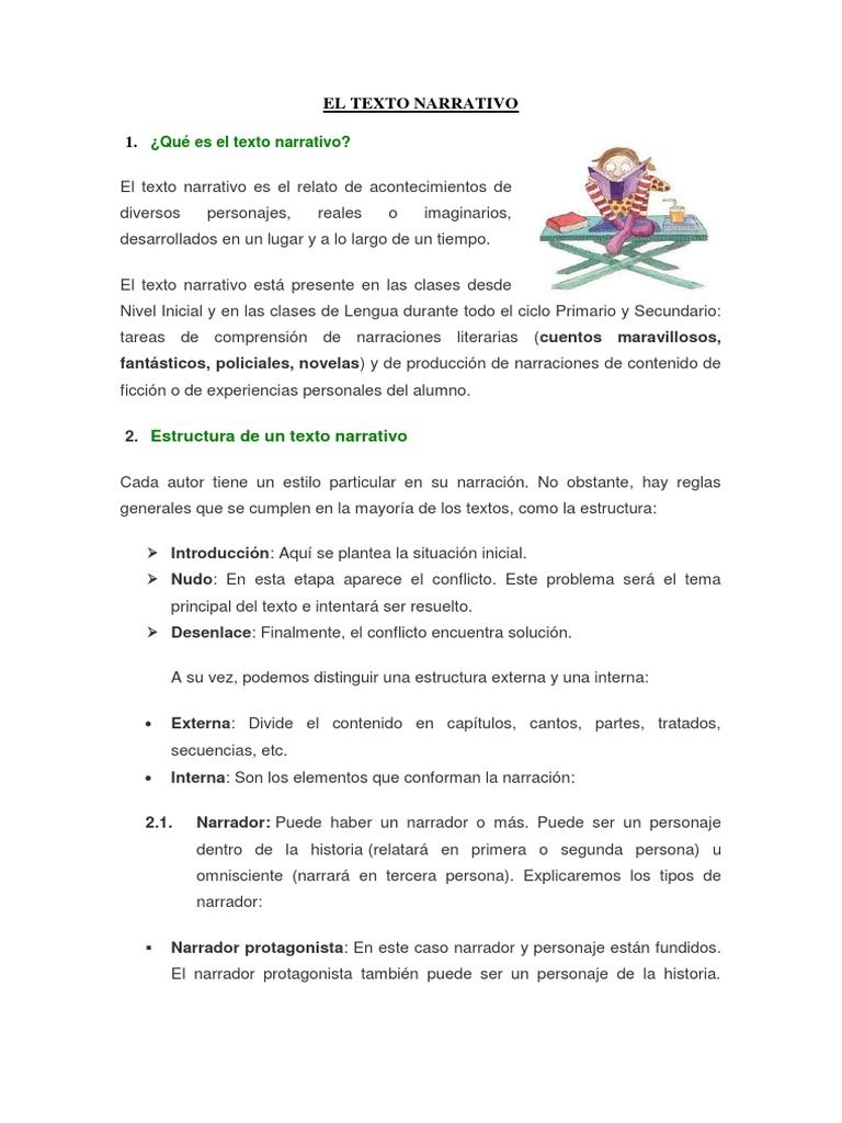 El Texto Narrativo | PDF | Narración | Narrativa