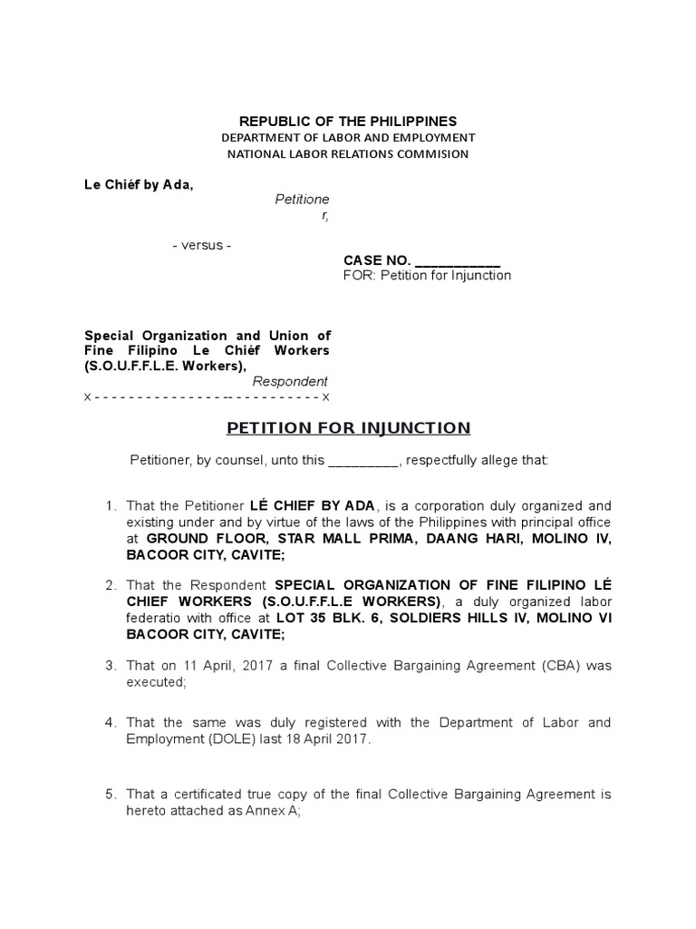 Sample Petition | Strike Action | Employment