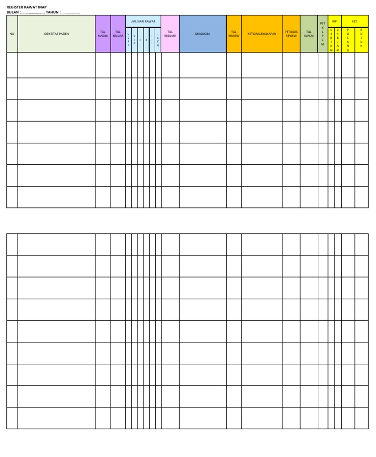 Form Reg. Ranap | PDF