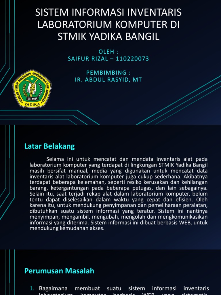 Sistem Informasi Inventaris Laboratorium Komputer Berbasis Web Di STMIK ...