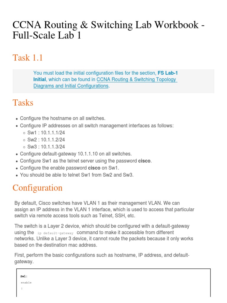 Ccna Rs Workbook PDF | PDF | Network Switch | Network Layer Protocols