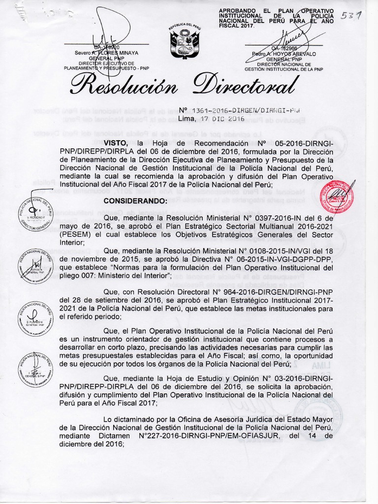 Poa PNP Af 2017 | PDF | Policía | Planificación