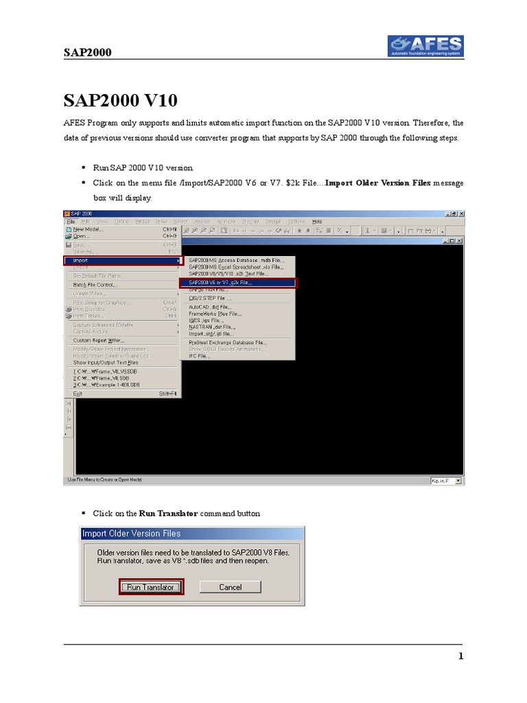Guidance for Importing SAP2000 Analysis Results into the AFES ...