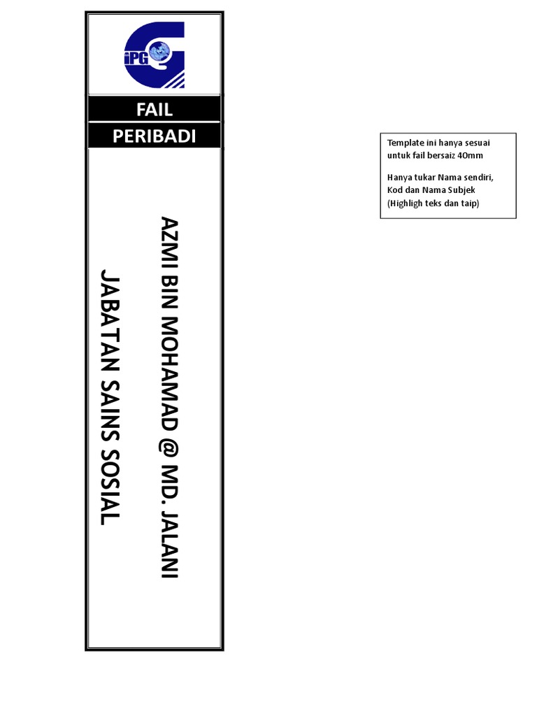 Tulang Fail Peribadi Pensyarah | PDF
